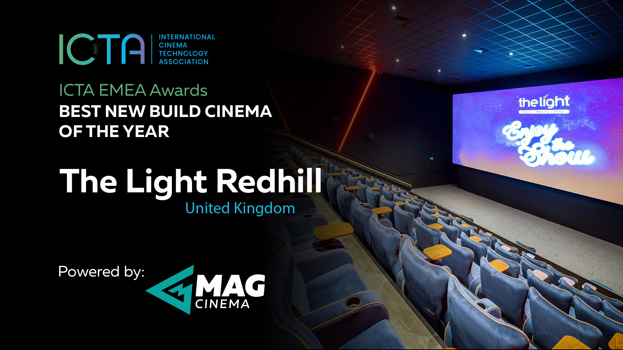 The Light Redhill, equipped with MAG Cinema, was honored as the Best New Cinema of 2024 by ICTA ...